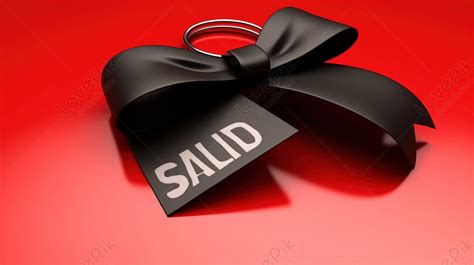 검은색 리본 및 활 배경이 있는 멋진 빨간색 3d 태그 대규모 판매 프로모션에 적합 절하다 배경 검은 리본 배경 경이 배경 이미지 Hd 절하다 검은 리본 경이