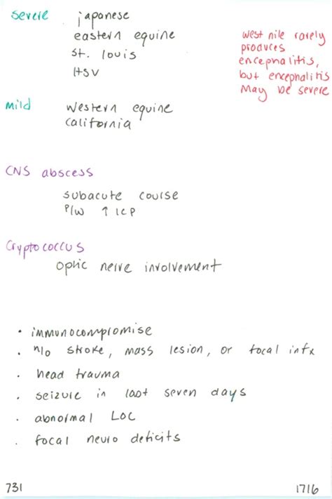 731 Mild And Severe Viral Encephalitides Clinical Presentation Of