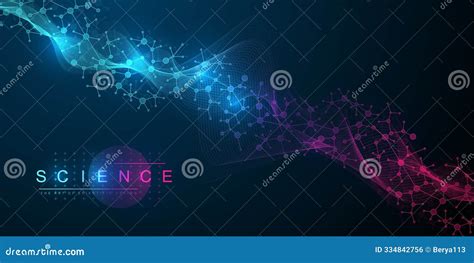 Molecular Abstract Structure Background Scientific Vector Illustration With Molecule Dna Stock