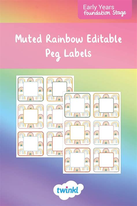 Editable Rainbow Peg Labels
