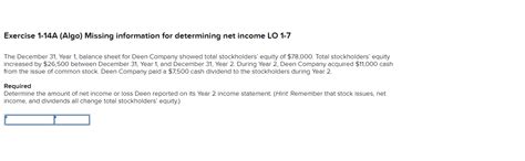 Solved Exercise 1 14a Algo Missing Information For