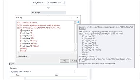 How To Make Columns Names Parametric In Execute Query Activity Help
