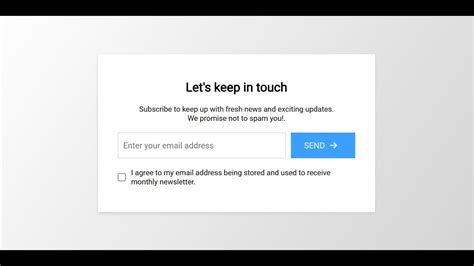 Responsive Subscribe Newsletter Html Css Youtube