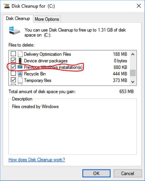 Freeing Up Disk Space By Deleting Old Os Files Tipsnet
