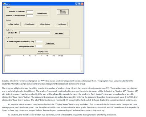 Solved Create A Windows Forms Based Program Or Wpf That