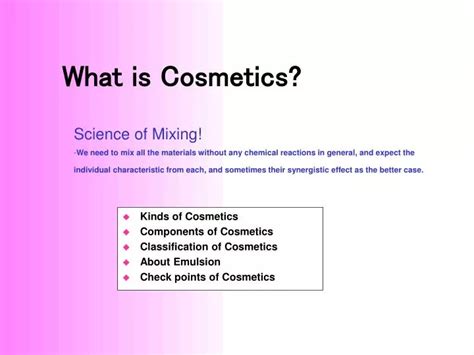 PPT Kinds Of Cosmetics Components Of Cosmetics Classification Of Cosmetics About Emulsion
