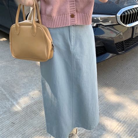 베이직 트임 미디스커트 1a234