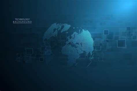 글로벌 기술 개념 빛나는 벽지 무료 벡터