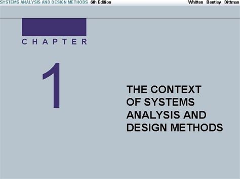 SYSTEMS ANALYSIS AND DESIGN METHODS 6 th Edition