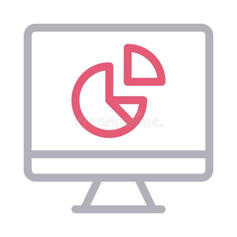 Online Graph Thin Color Line Vector Icon Stock Vector Illustration Of