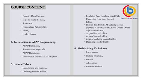 Ppt Sap Abap Course Content Pdf What Is Sap Abap Powerpoint Presentation Id12472010