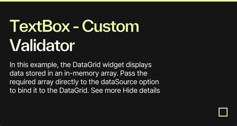 Textbox Custom Validator Codesandbox