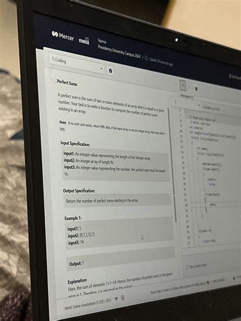 Solved Codingperfect Sumsexisting In An Array 999input