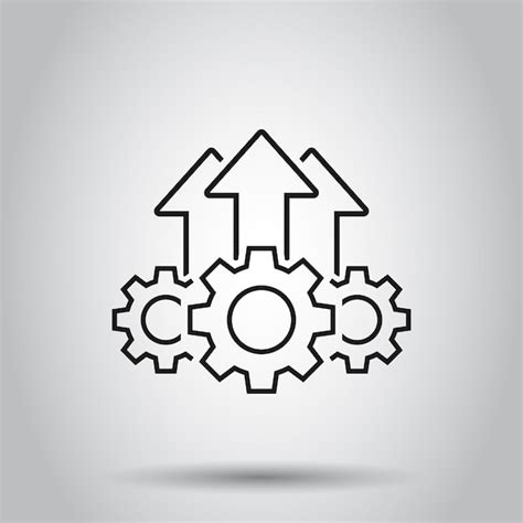 premium vector operation project icon in flat style gear process