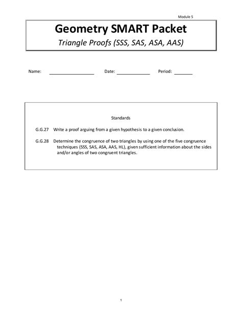 Triangle Proofs Review