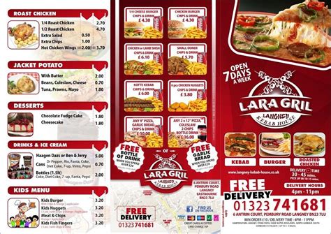 Menu At Lara Grill Fast Food Eastbourne