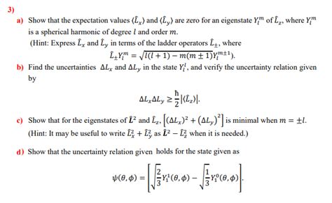 Solved a Show that the expectation values Lx and Îy are Chegg com