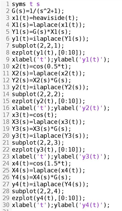 [solved] please show your matlab code input and output for each one