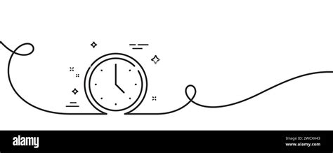 Time Line Icon Working Hours Sign Continuous Line With Curl Vector