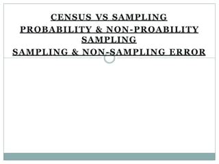 Census And Sampling PPTX