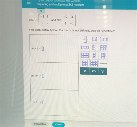 solved o systems of equations and matrices squaring and