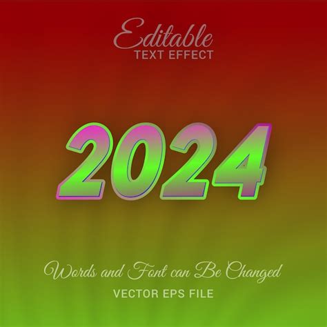 Premium Vector Editable 2024 Text Effect Design