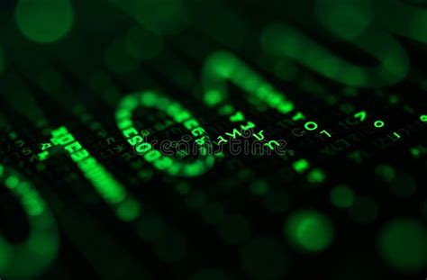 Green Binary Code Numbers Black Screen Abstract Matrix Background Ai