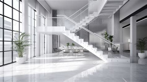 놀라운 3d 렌더링 현대적인 사무실 공간의 세련된 인테리어와 현대적인 계단을 살펴보세요 현대적 배경 테리 배경 놀라 배경 이미지 Hd 현대적 테리 놀라 배경