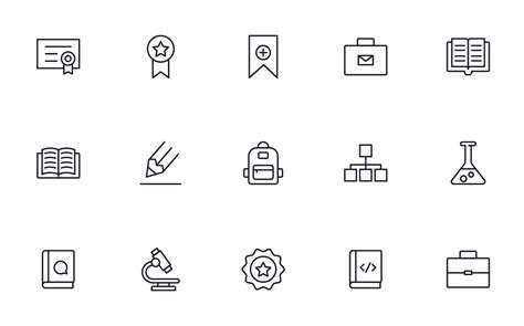 Education Line Icon Set Collection Of High Quality Signs For Web