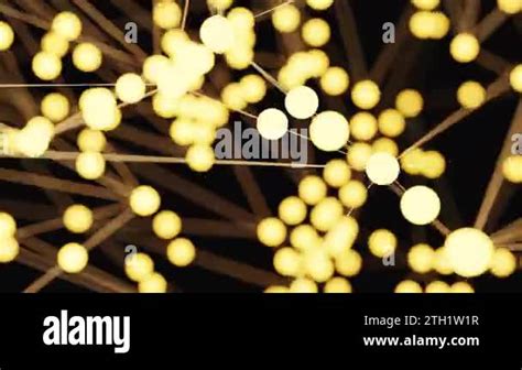 Seamless Looping Abstract Gold And Yellow Network Glowing Illumination