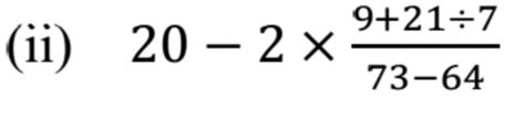 evaluate the following using bodmas rule math homework answers