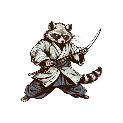 Premium Vector Raccoon Ninja Vector Illustration Design