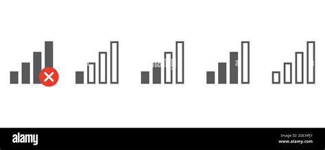 Set Of Signal Strength Indicator Wi Fi Wireless Connection Antenna Signal Strength On White