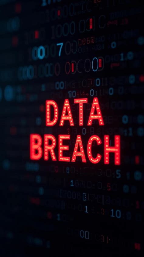 data breach warning with binary code background premium ai generated