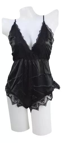 Pijama De Sat N Body Con Pesta A Sensual De Encaje Lencer A Cuotas Sin Inter S