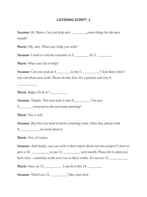 Listening Script Pdf