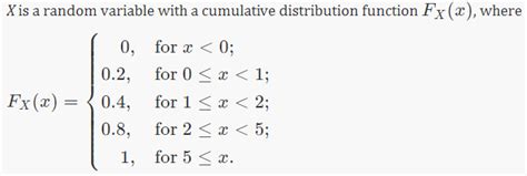Expected Value How To Find The Variance Of X From A Given Cumulative