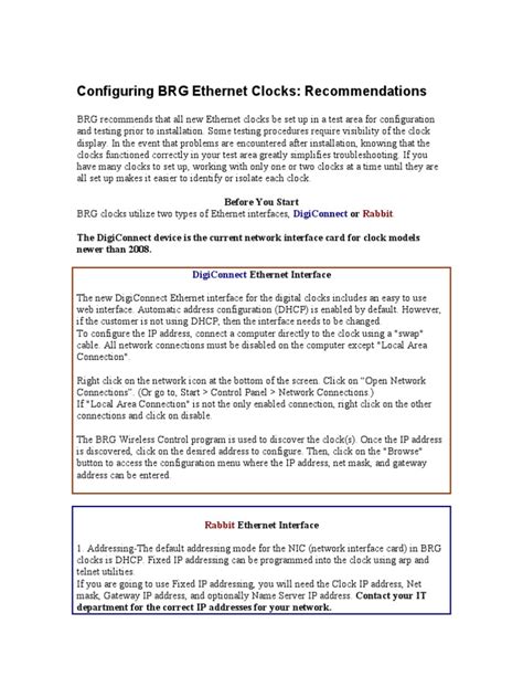 Configuring Ethernet Setup Pdf Ip Address Network Interface