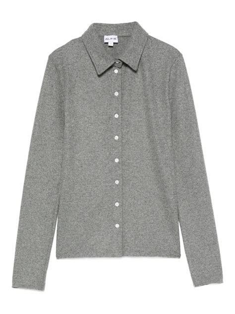 Alfie Fine Knit Button Up Shirt Grey Farfetch