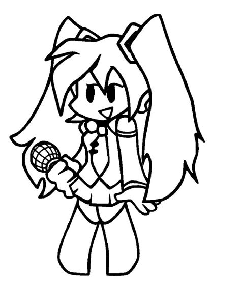 Kolorowanka Miku Friday Night Funkin Zabawy Z Dzie Mi