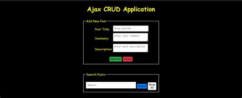 Webdevelopment Ajax Javascript Frontend Backend Crud Opensource
