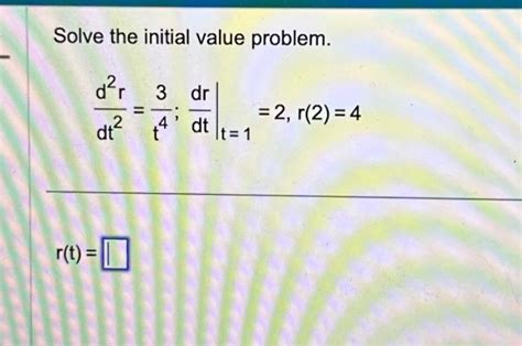 Solved Solve the initial value problem. | Chegg.com