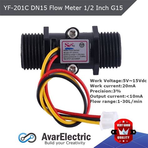 jual yf 201c dn15 flow meter 1 2 inch 05 yf201 sensor aliran air 5v
