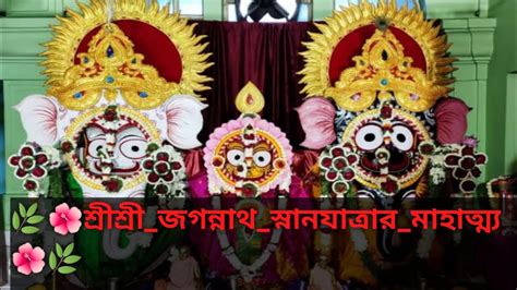 🌿🌺 শ্রীশ্রী জগন্নাথ স্নানযাত্রার মাহাত্ম্য🌺🌿 Youtube
