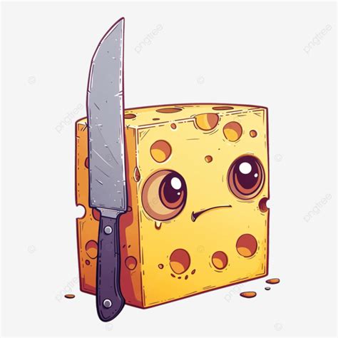 치즈 블록에 있는 만화 칼 치즈 일부분 차단하다 Png 일러스트 및 이미지 에 대한 무료 다운로드 Pngtree