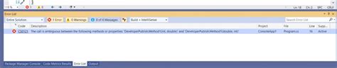 C Error Cs0121 The Call Is Ambiguous Between The Following Methods Or Properties Method1