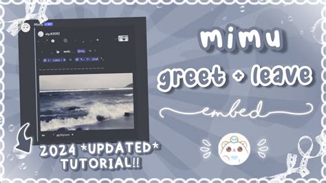 How To Make A Welcome Message With Mimu Mobile Pc Slash Commands 、ely °｡˚☁ Youtube