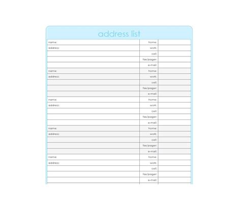 Editable Address Book Templates Docformats Com