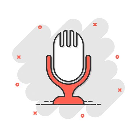 Premium Vector Microphone Icon In Comic Style Mic Broadcast Vector Cartoon Illustration