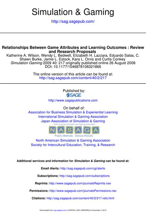 Pdf Relationships Between Game Attributes And Learning Outcomes